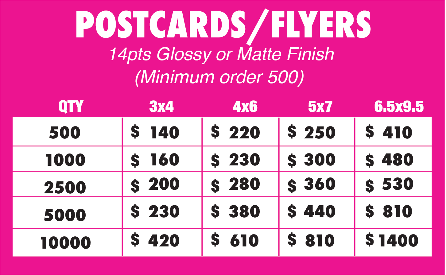 Price-List – Printing Depot NYC