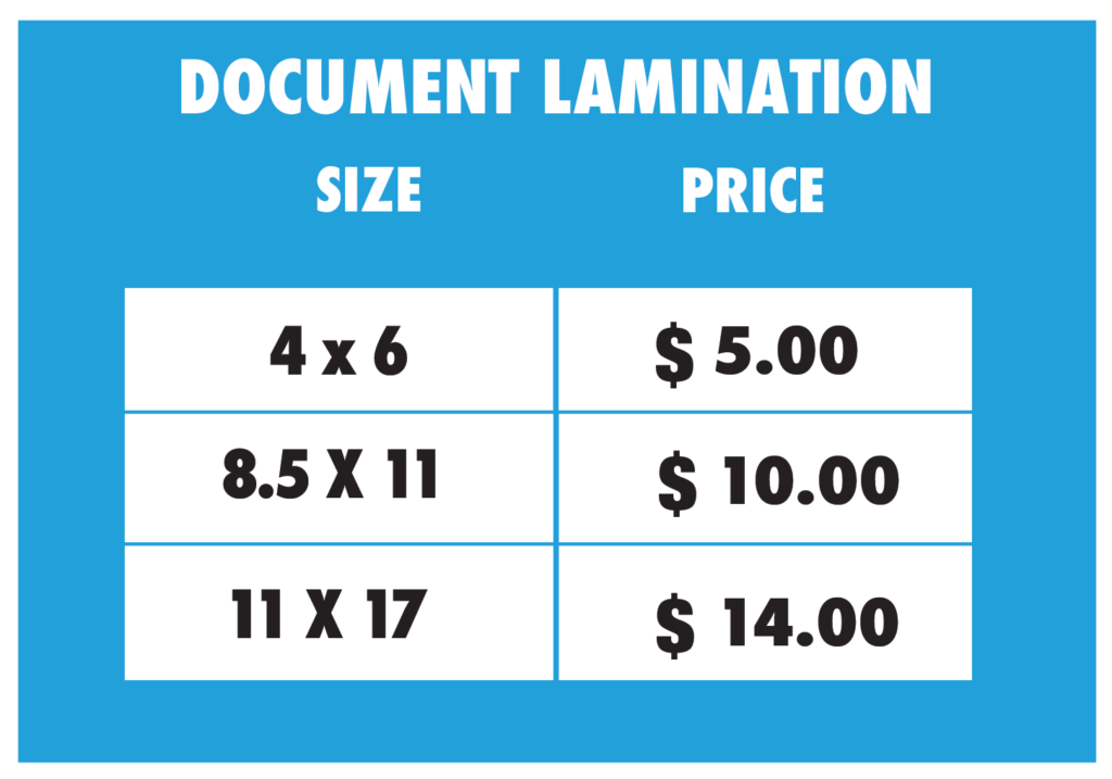 Price-List – Printing Depot NYC