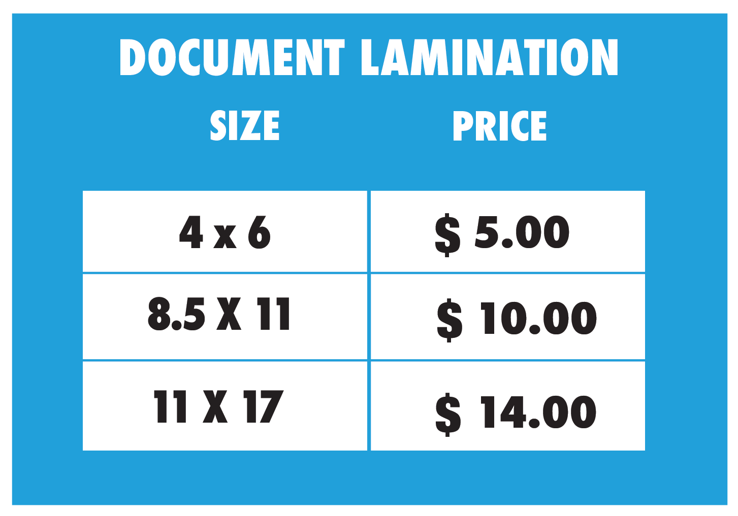 Price-List – Printing Depot NYC