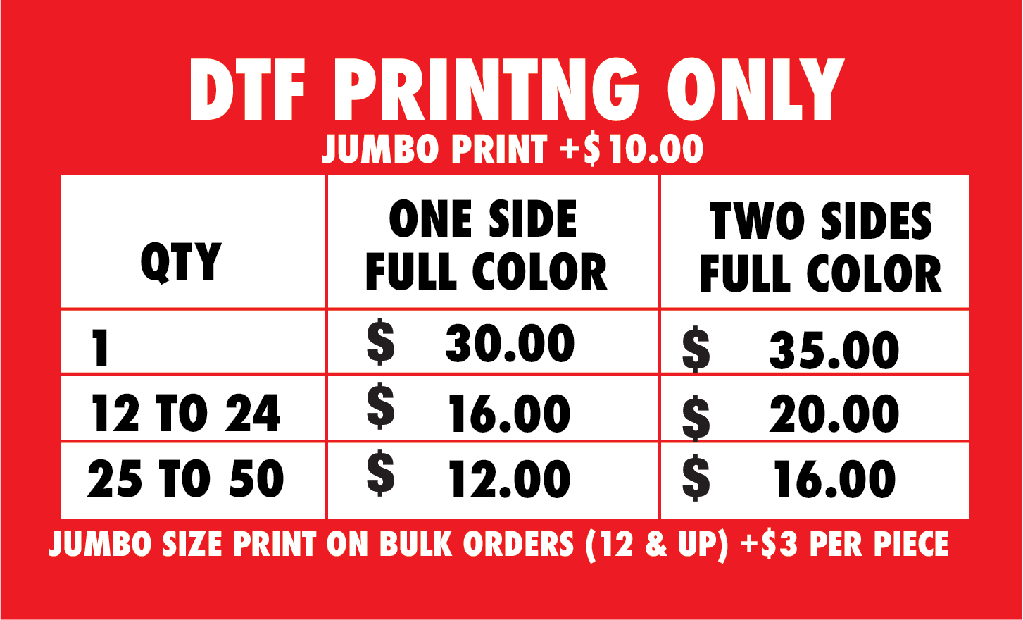 Price-List – Printing Depot NYC