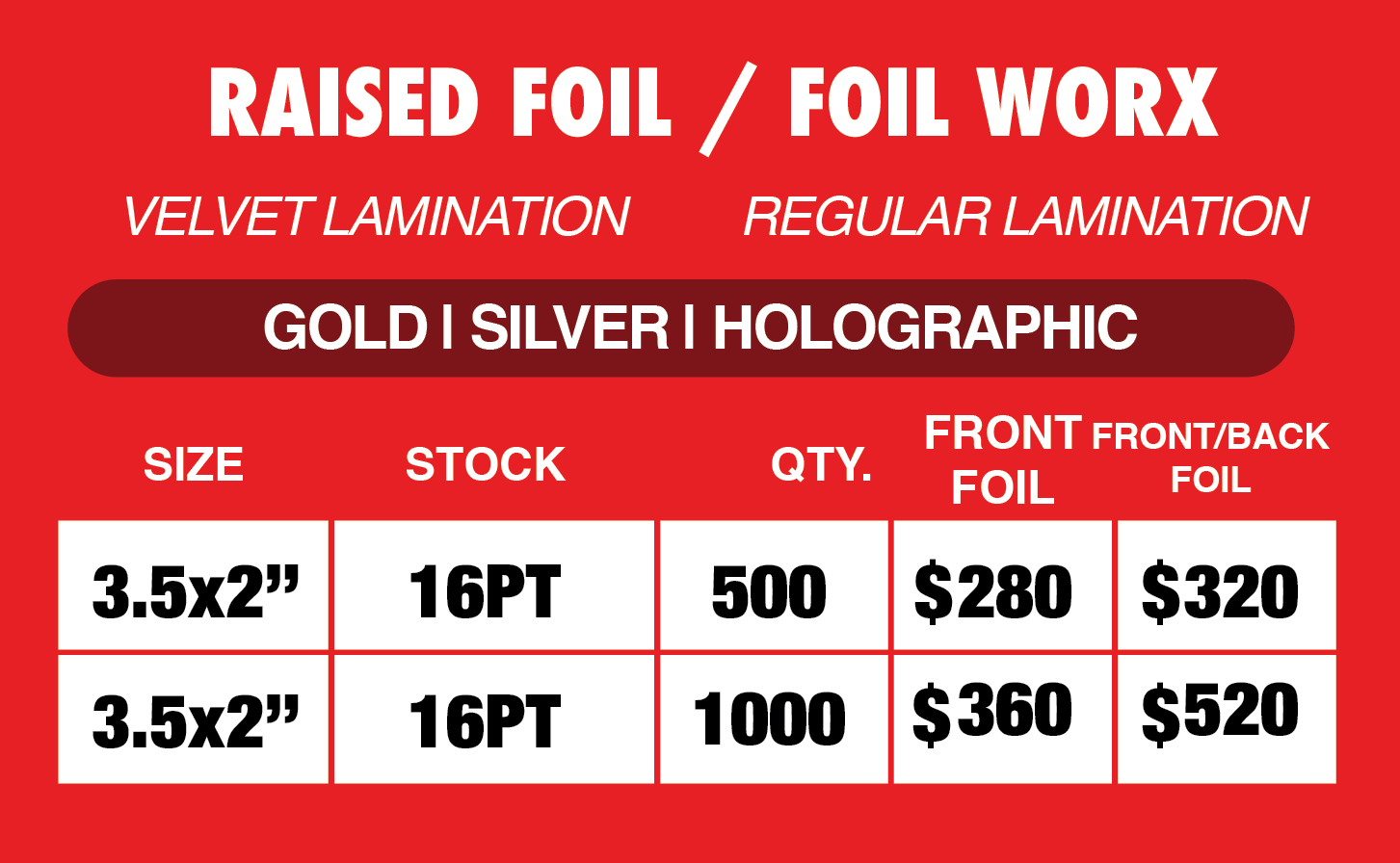 Price-List – Printing Depot NYC
